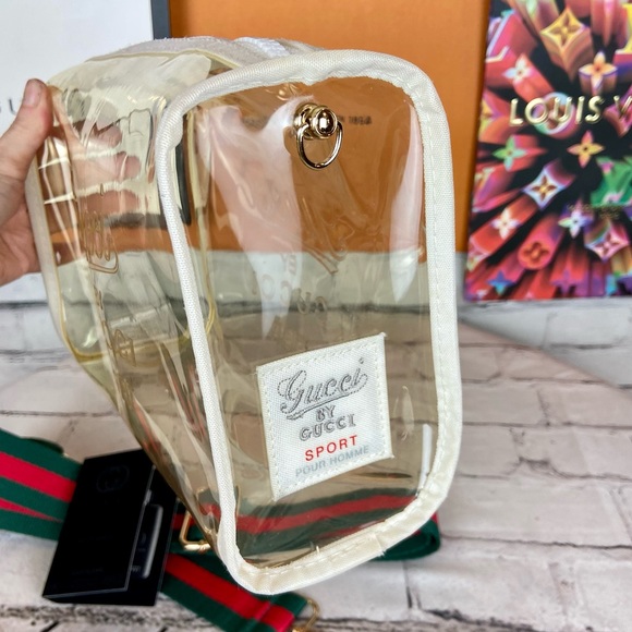 Gucci | Bags | Gucci Clear Stadium Beauty Parfums Crossbody Bag By ...